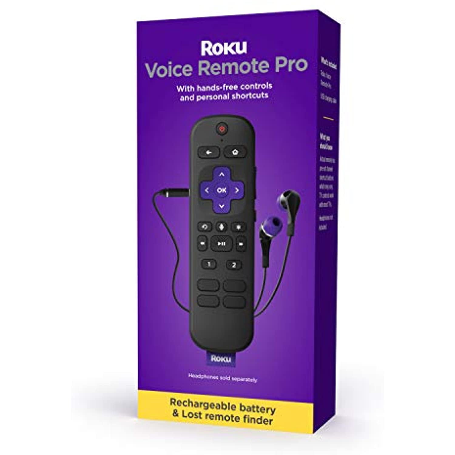 Roku Voice Remote Pro | Rechargeable Voice Remote with TV Controls ...