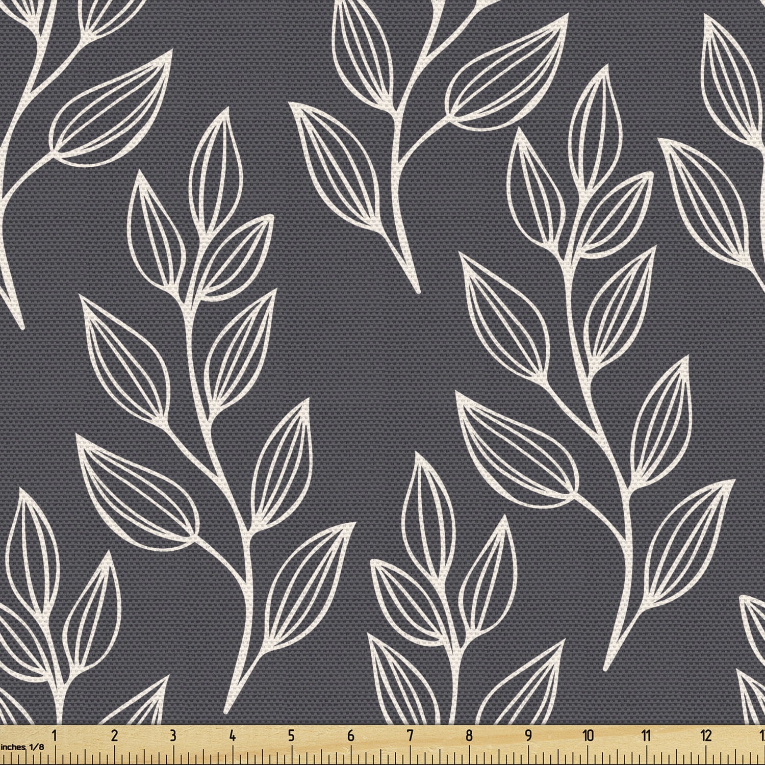 Leaves Fabric by the Yard, Botanical Themed Vintage Inspired Pattern ...