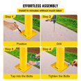 36in Height Steel Safety Bollard, 5.5in Diameter Yellow Security Post ...
