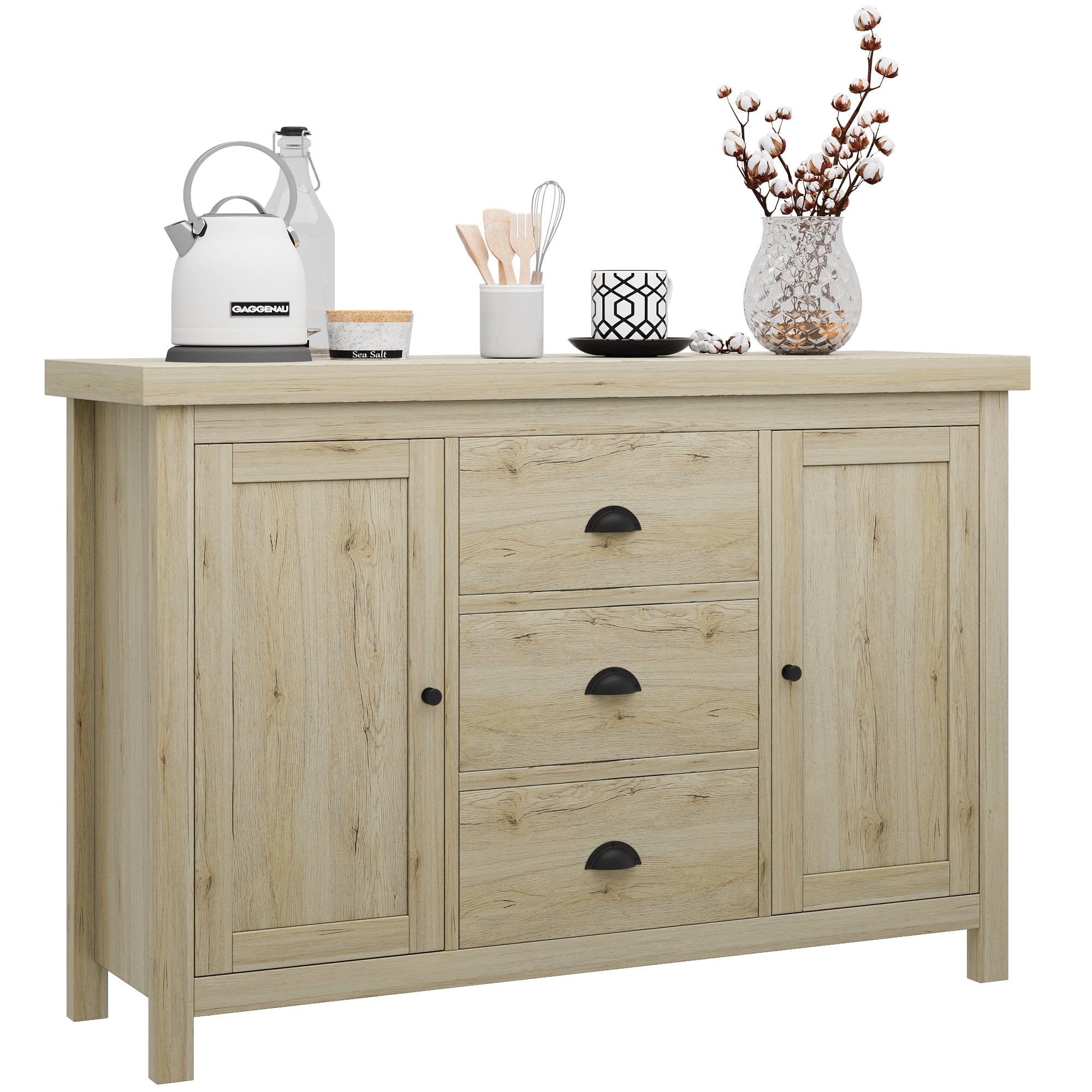 Buffet Cabinet Kitchen Storage Cabinets with Large Storage Space with 3 ...