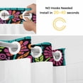 Abstract Flowers No Hook Shower Curtain and Snap in Liner Set, Retro ...