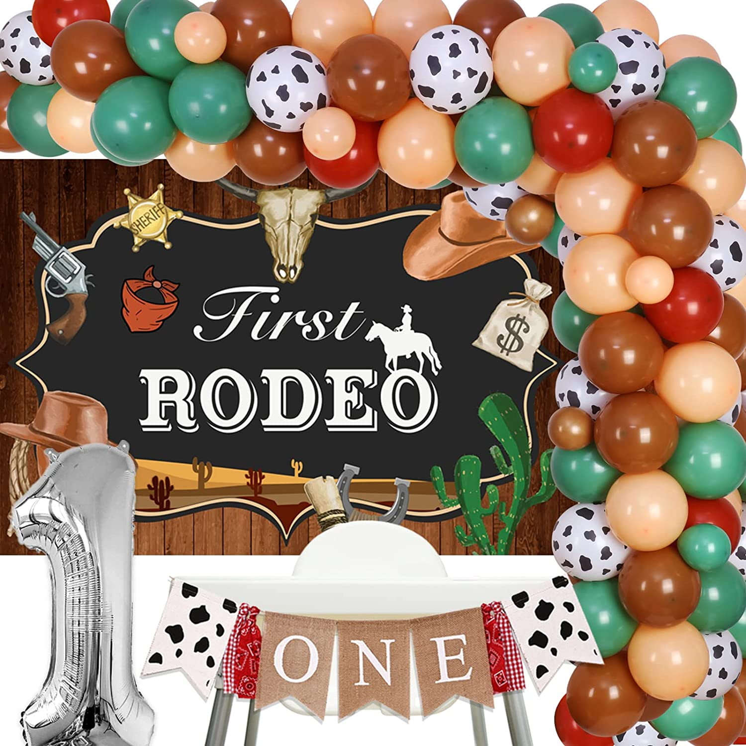 First Rodeo Birthday Party Decorations Boy, Cowboy 1st Birthday ...