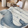Chilfamy Fuzzy Bedding for the Couch, Cute Whale Watercolor All-Season ...