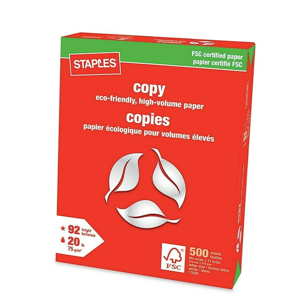 FSC-Certified Copy Paper - 20 lb. - 8.5" x 11" - White - 500 Sheets ...