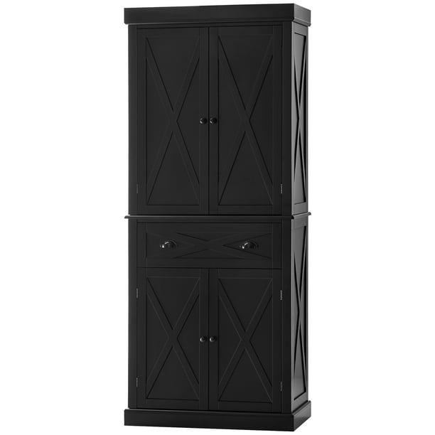 Freestanding 4 Door Kitchen Pantry Storage Cabinet, Modern Farmhouse ...
