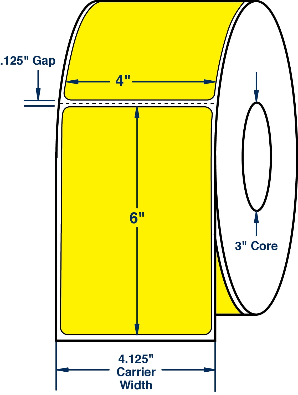 Compulabel 520383, 4" x 6" Pantone Yellow Direct Thermal Labels ...