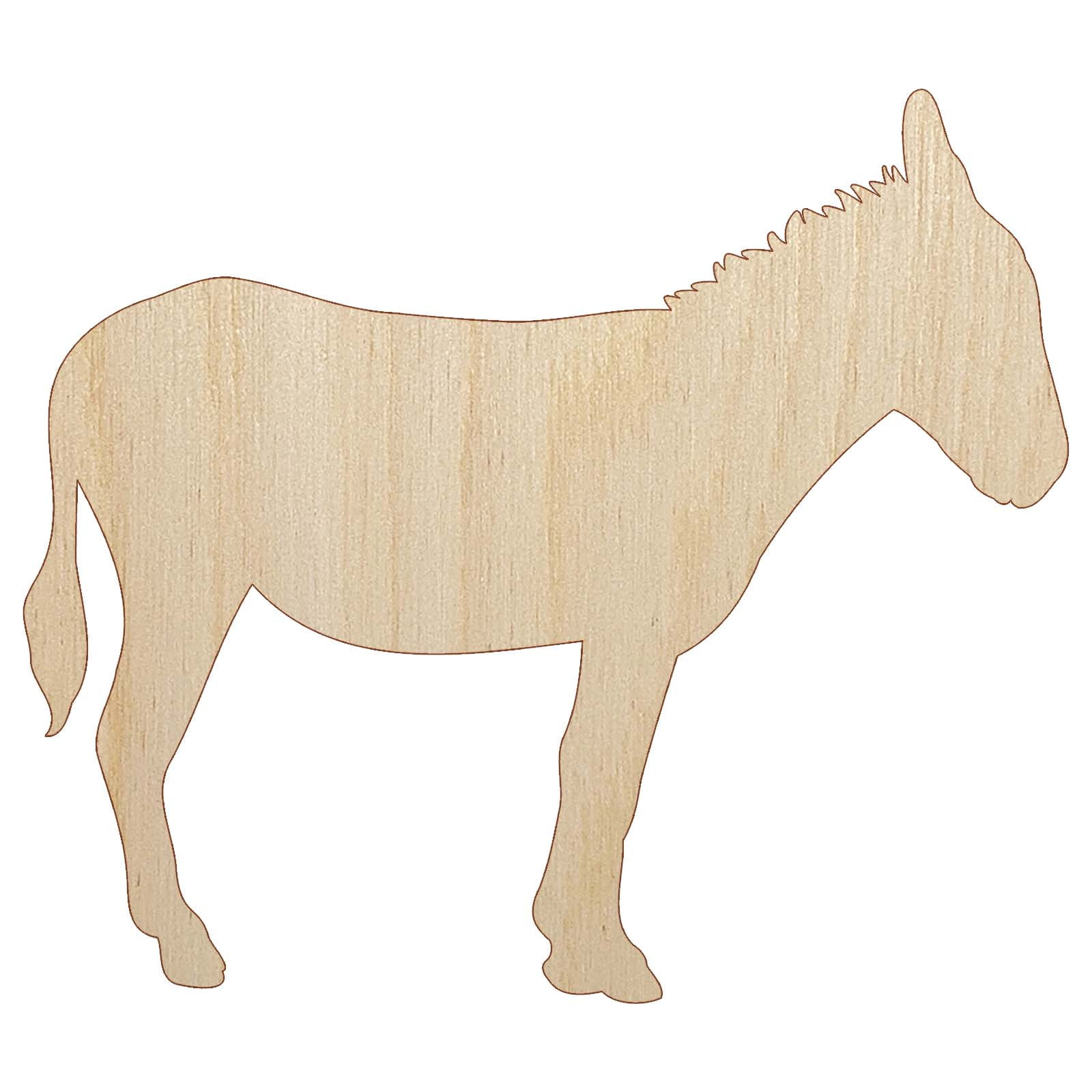 Donkey Silhouette Solid Wood Shape Unfinished Piece Cutout Craft DIY ...