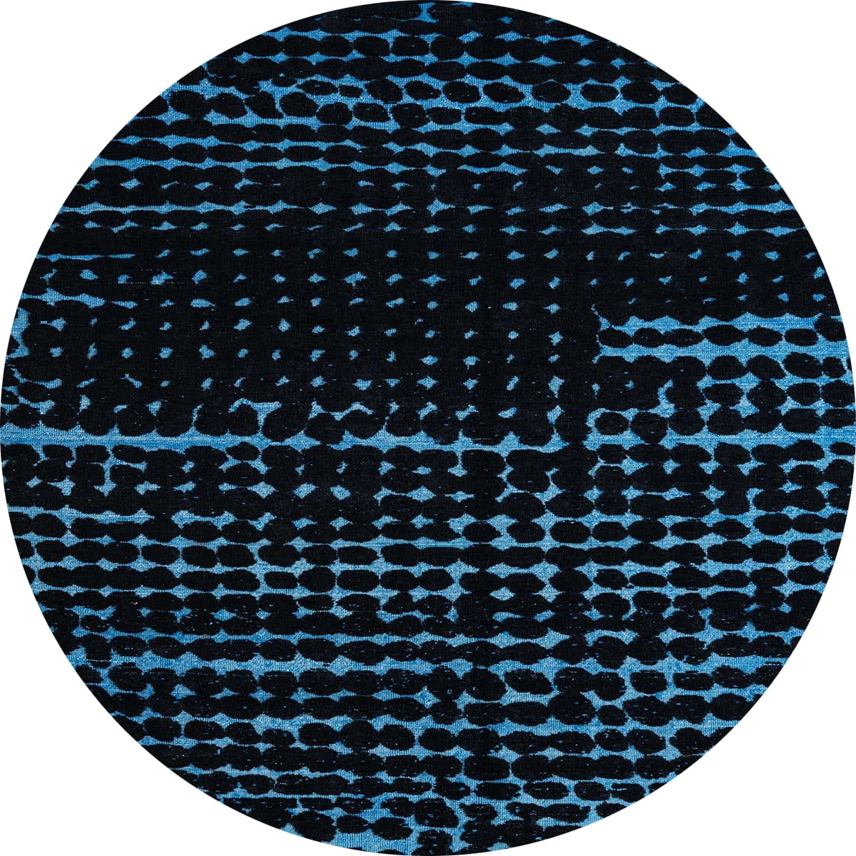 Ahgly Company Indoor Round Abstract Black Abstract Area Rugs, 6' Round ...