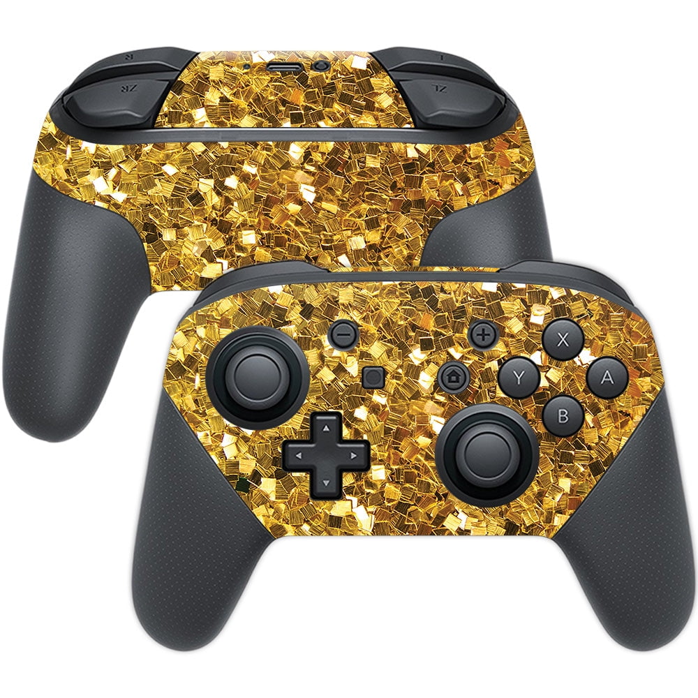 Skin Decal Wrap Compatible With Nintendo Switch Pro Controller Gold ...