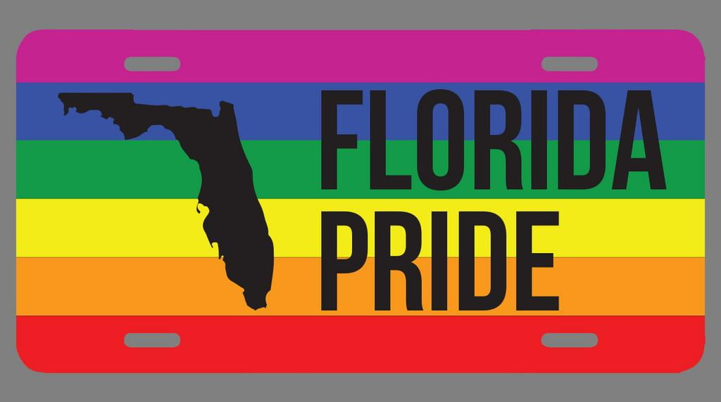 Florida Pride Flag License Plate Tag Vanity Novelty Metal | UV Printed ...