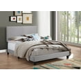 Crown Mark Queen Size Erin Gray Upholstered Bed with Nail Head Trim ...