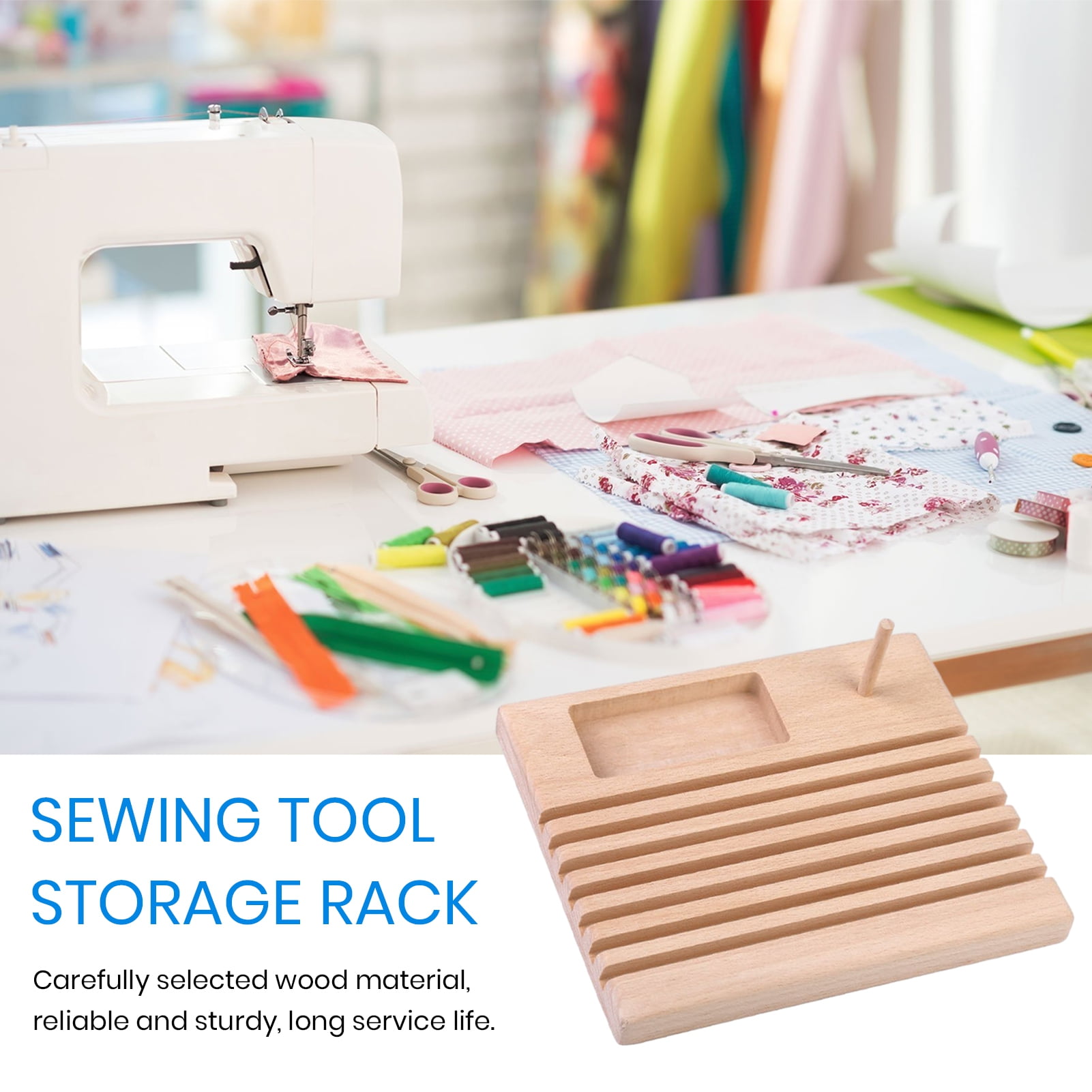 Lohuatrd Sewing Ruler Storage Rack Durable Quilting Wooden Ruler Rack ...