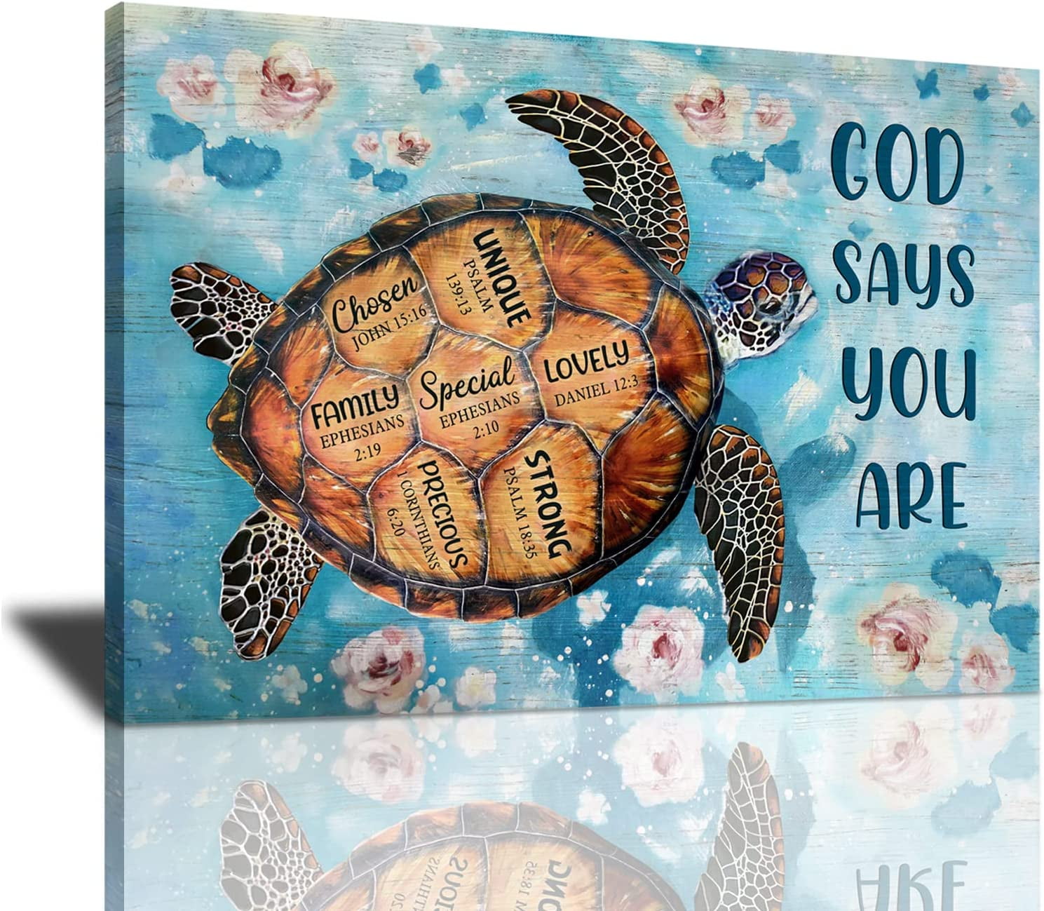 Sea Turtle Bathroom Decor Wall Art Ocean Decor God Says You are ...