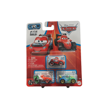 Disney Pixar Cars Mini Racers 3 Pack, Jeff Corvette, McQueen, Carla ...