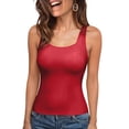 Qwertyu Built in Comfort Bra Tanktop, Womens U Neck Shapewear Built-in ...