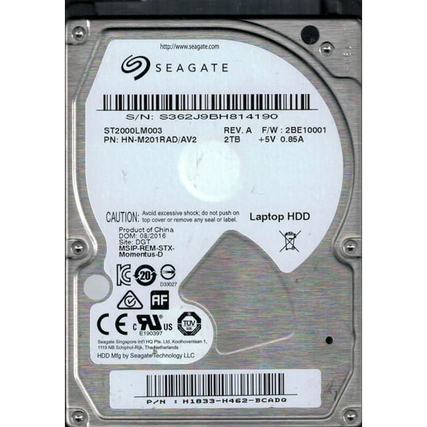 ST2000LM003 P/N: HN-M201RAD/AV2 F/W: 2BE10001 Seagate 2TB - Walmart.com