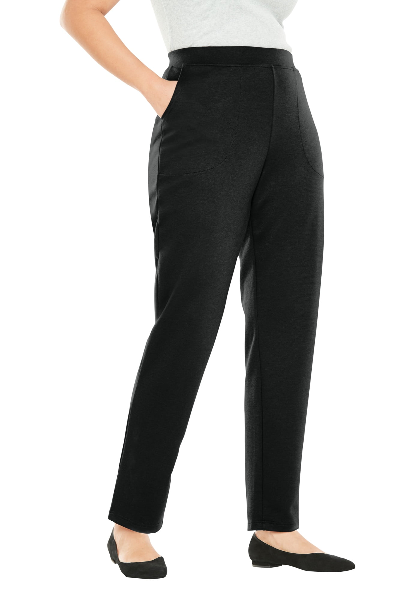 Woman Within Woman Within Womens Plus Size Tall Straight Leg Ponte