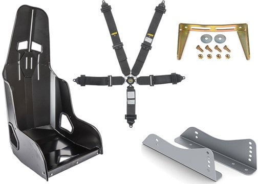 JEGS 702264K 16 in. Race Seat & Harness Kit 16 in. Hip Width Includes ...