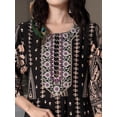 A-Line Woven Polyester Maxi Dress with Purple Border Print and Tie Belt ...