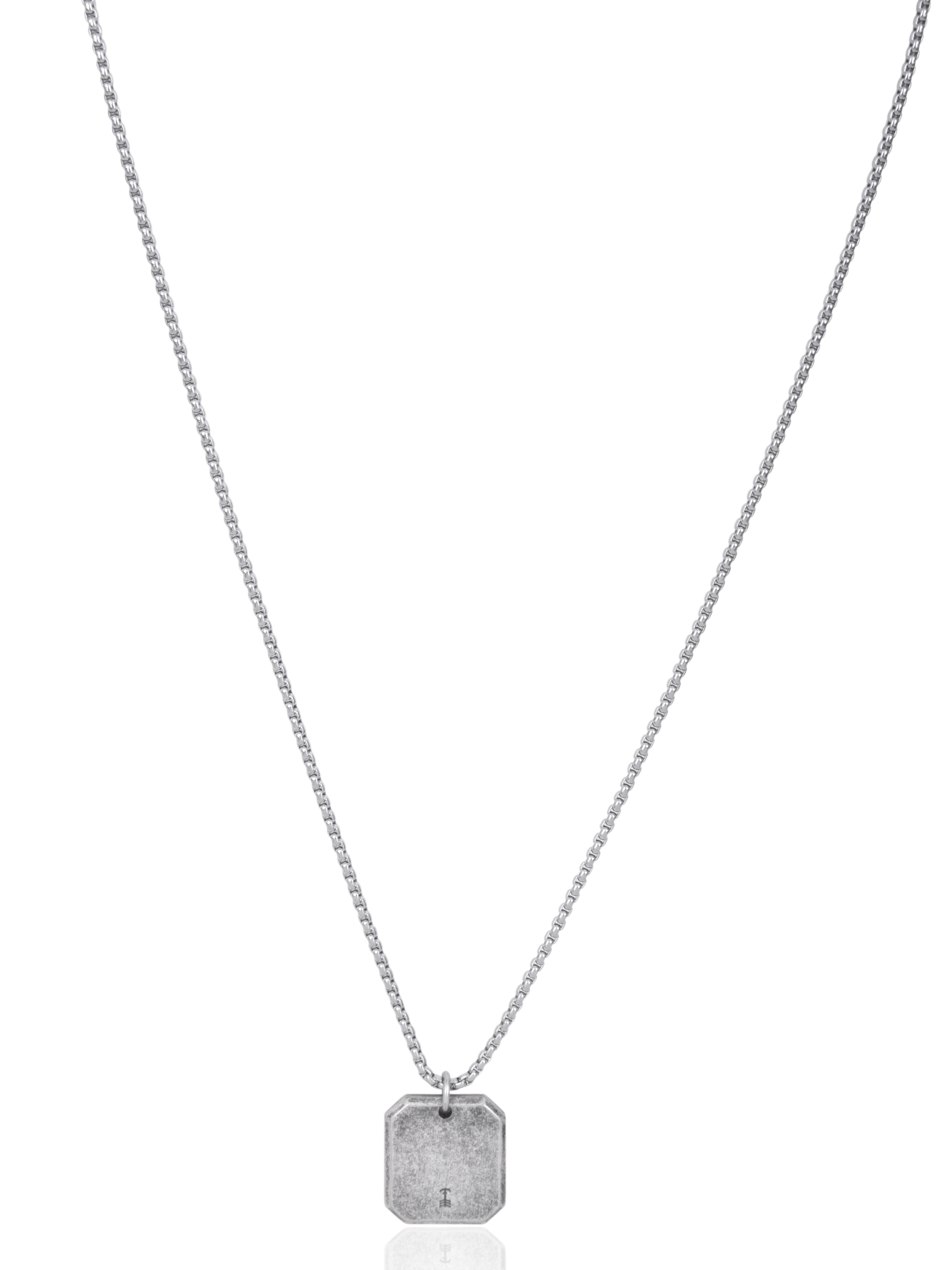 Ed Jacobs Silver Stainless Steel Square 24" Necklace - Walmart.com