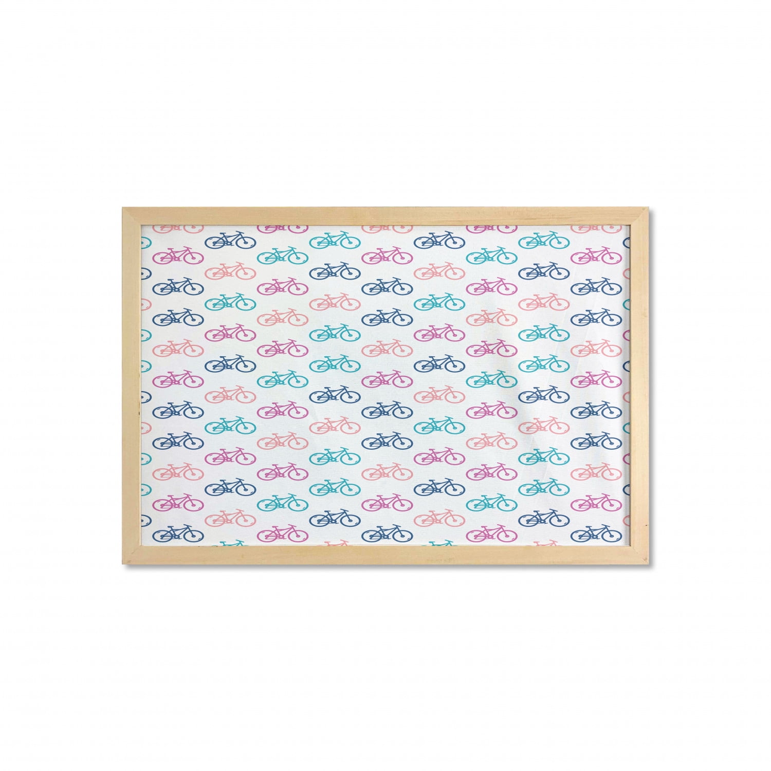 Bike Wall Art with Frame, Colorful Bicycle Patterns Riding Sport Pedals ...