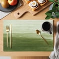 Abstract Ocean Cotton Linen Placemats Set of 6, Green Gradient Oil ...