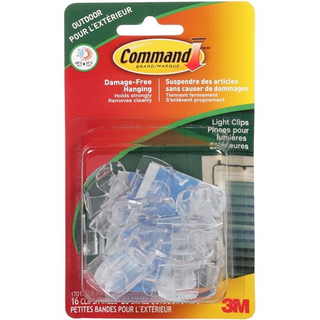 Command Outdoor Light Clips, Clear, 16 Clips 20 All Weather Strips ...