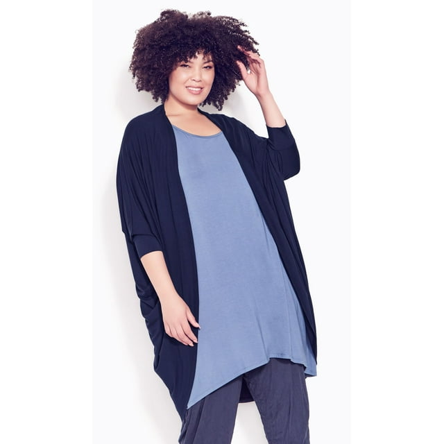 Zim & Zoe Women's Plus Size Plain Throw Over Cardigan - Walmart.com