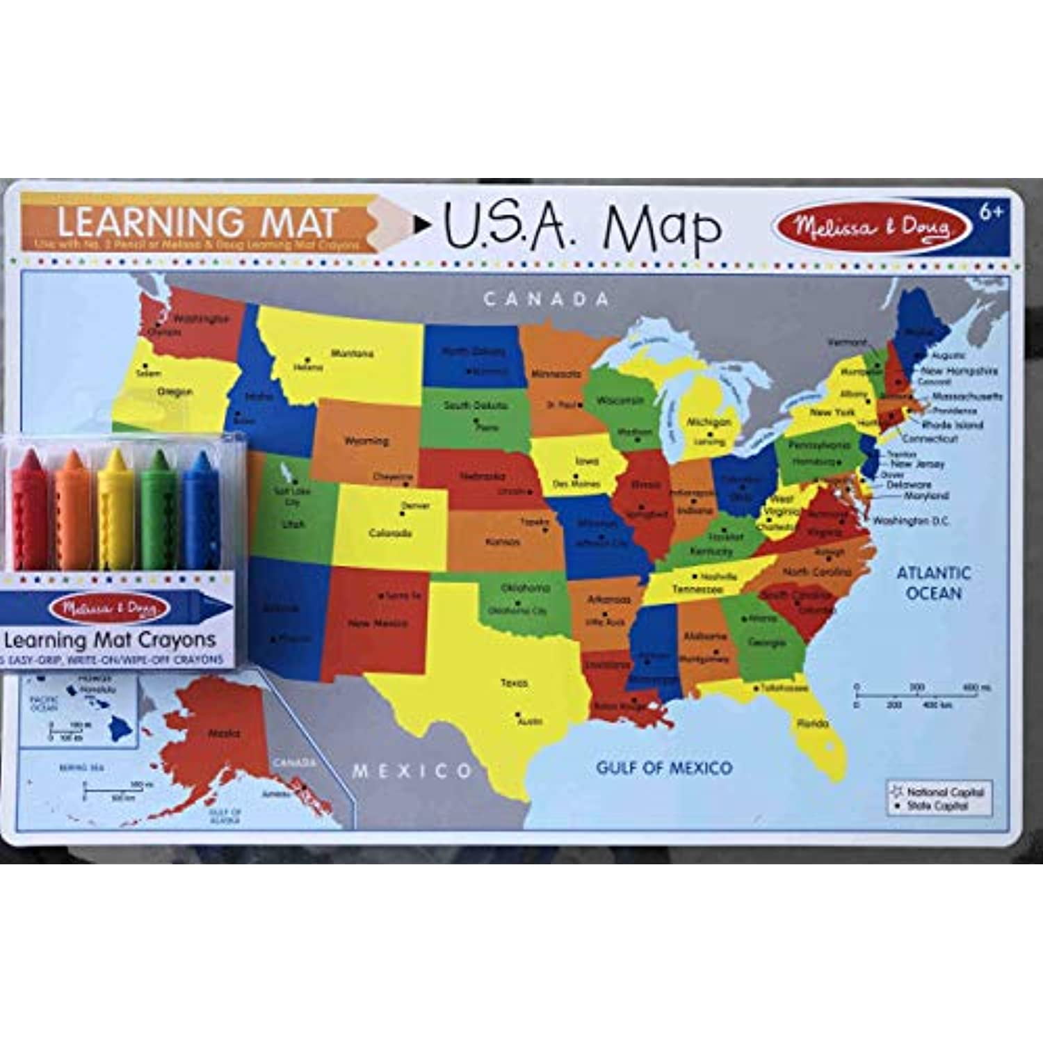 Melessa and Doug Learning Placemat, USA Two Sided mat to Learn The ...
