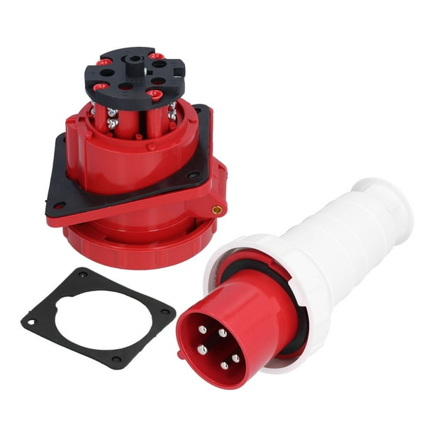 5 Pin 3 Phase Power Connector, Tight Connection Industrial Plug Socket ...