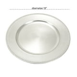 DecMode 13 Inch Round Silver Melamine Decorative Charger Plates Set of ...