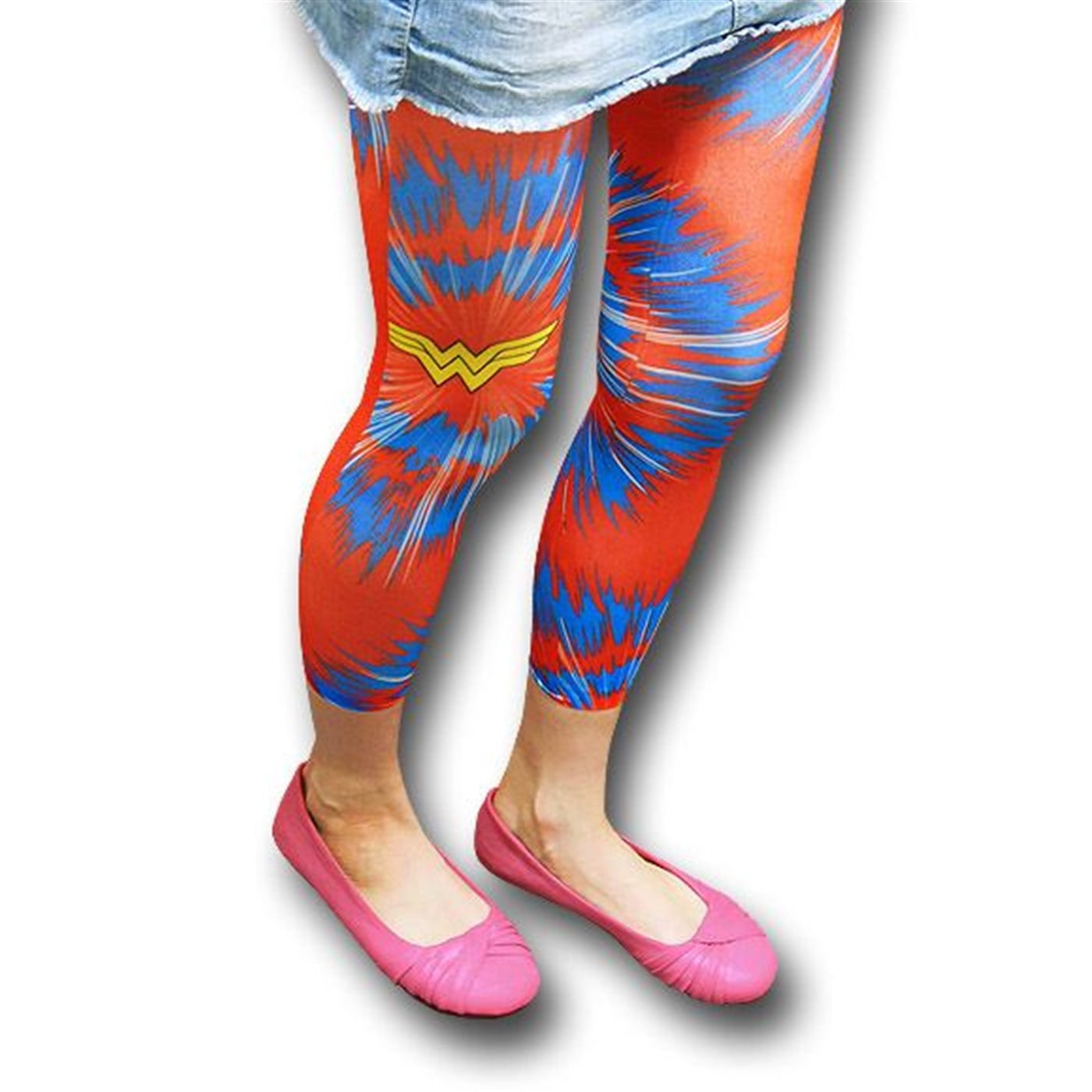 Wonder Woman Symbol Tie-Dye Women's Footless Tights-Small/Medium ...