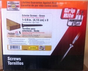1 5/8" Exterior Screws - Box 5000 Green P158s5m Grip Rite - Walmart.com