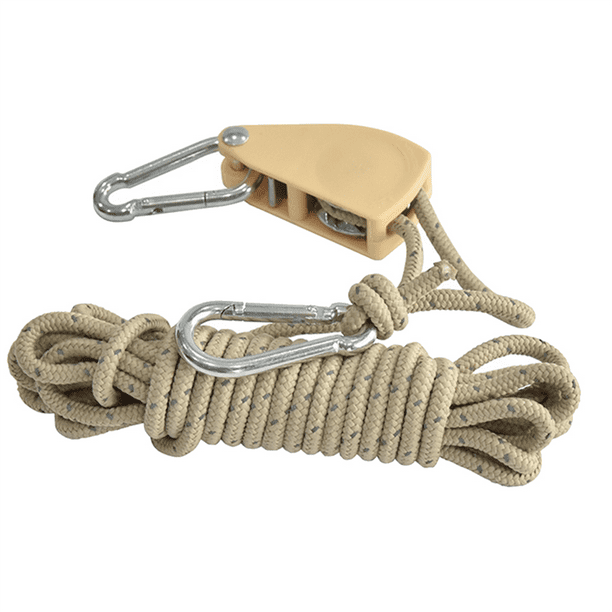Adjustable Lanyard Hanging for Tent Fan Lamp Pulley Rope Ratchet Hanger ...