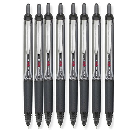 8 PENS: Pilot Precise V5 Retractable Black Pens, Single Pen (26062 ...