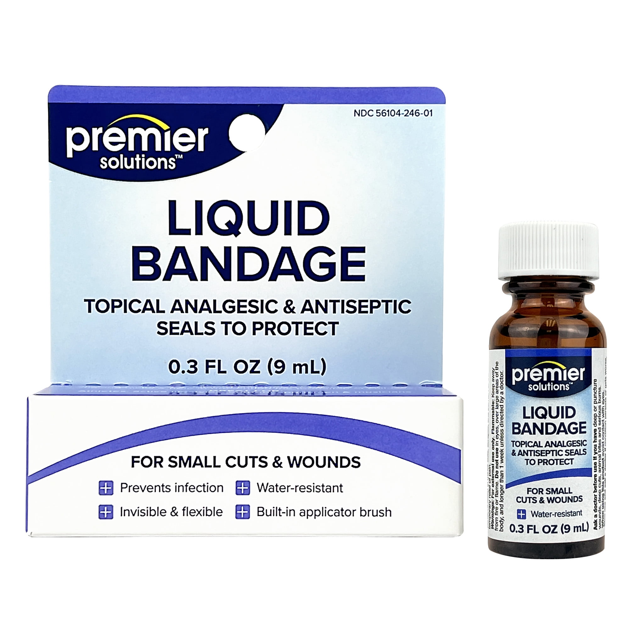 Premier Solutions Liquid Bandage, Topical Analgesic/Antiseptic for Small Cuts, 0.3oz - Walmart.com