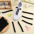 8 Pairs Curly No Tie Shoelaces Black Elastic Replacement Sneakers ...