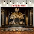 2D Flat tapestry Suitable for - Washable & Ironable Black & Gold Party ...