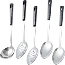 HAPPY KIT 3-Piece Stainless Steel Serving Spoons Set with Slotted Spoon ...