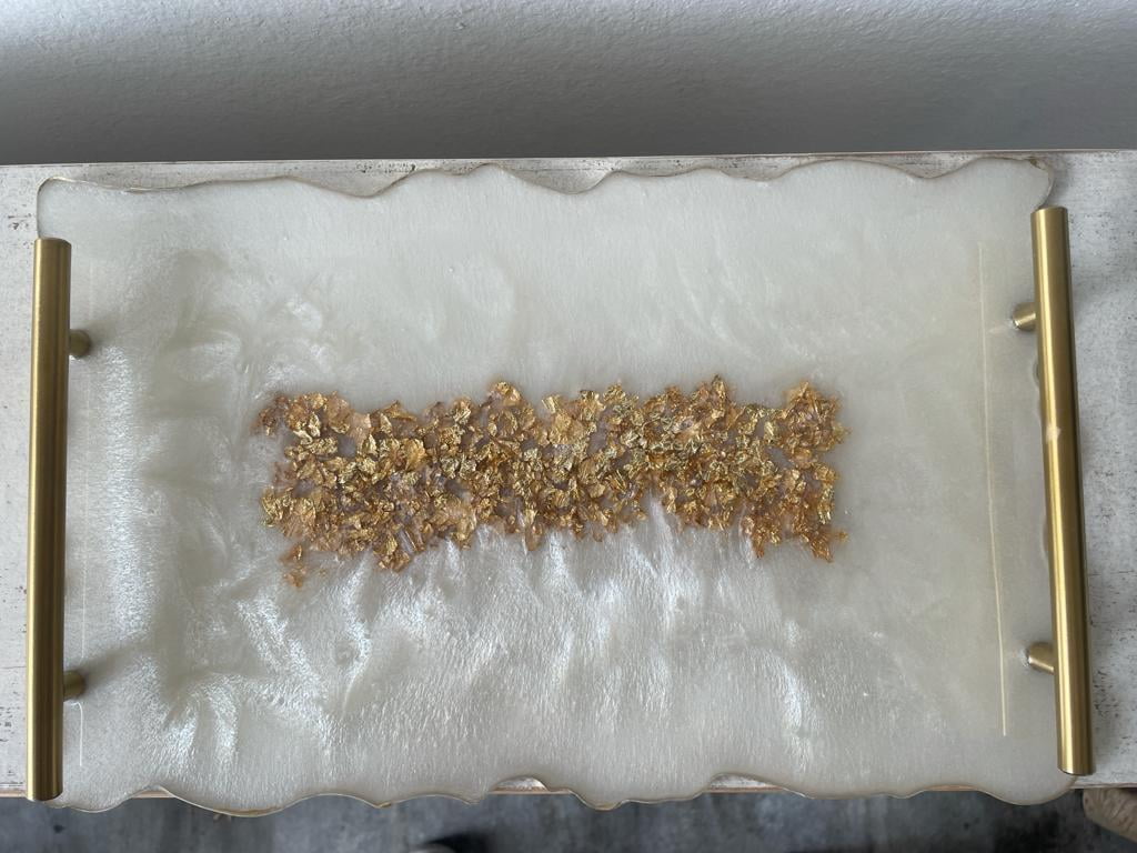 Rectangular Wavy Resin/Epoxy Serving Tray with Flakes Hand made ...