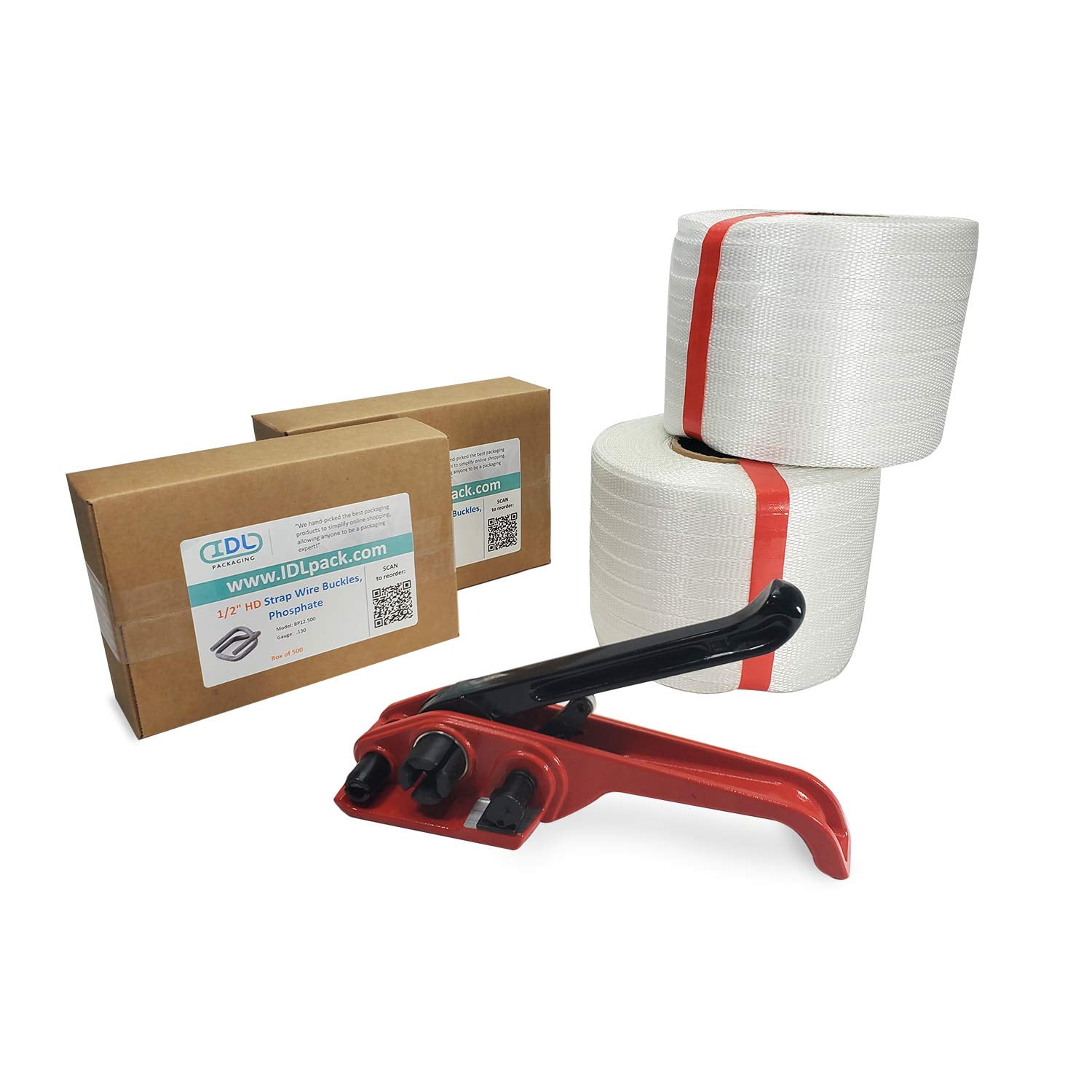 IDL Packaging 1/2" x 3000' Woven Cord Strapping Kit, 650 lbs Break ...