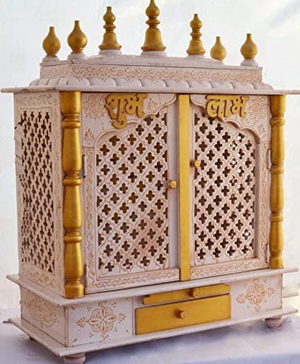 Home and Bazaar Rajasthani Ethnic Handcrafted Wooden Temple/Mandir/Pooja Ghar/Mandapam 24x12x30 ...