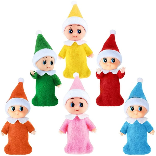 6 Pieces Little Christmas Elves Colorful Elf Doll Twins Baby Doll Elf ...