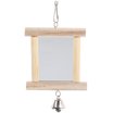 2 Pieces Chicken Mirror Toys Hanging Swing Mirror with Bell Wooden ...