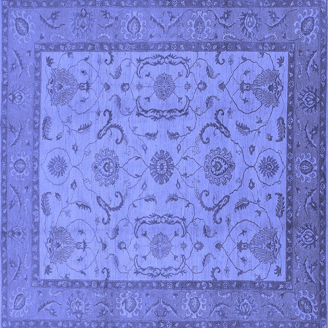 Ahgly Company Indoor Square Oriental Blue Traditional Area Rugs, 8 ...