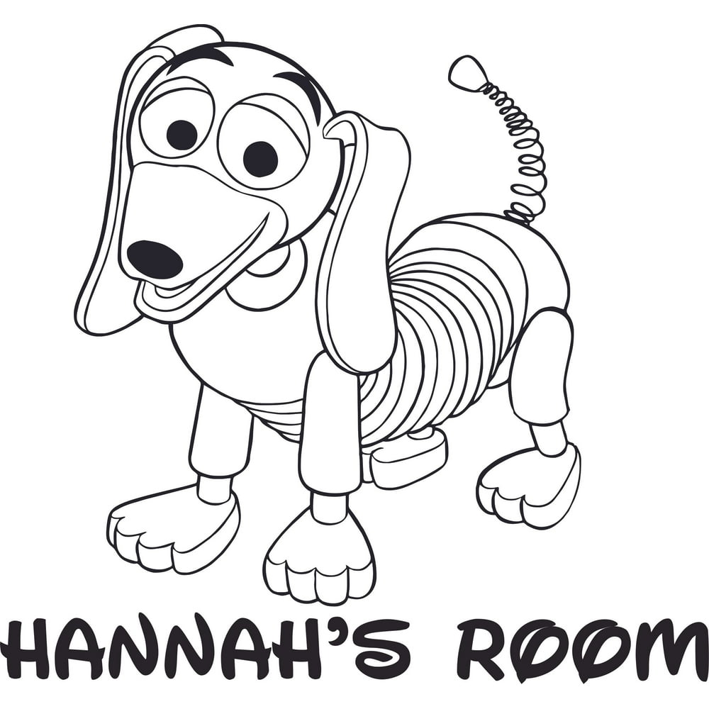 Slinky Dog Silhouette Wall Art Design Customized Name Wall Decal ...