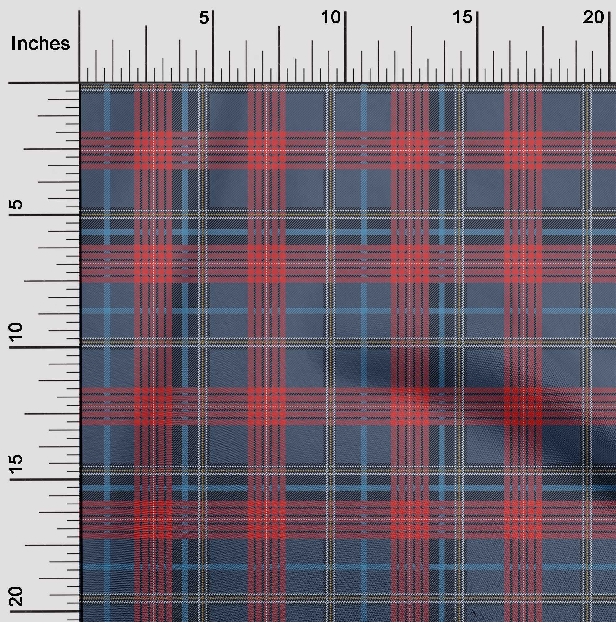oneOone Organic Cotton Voile Fabric Tartan Check Print Fabric By Yard ...