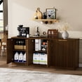 67" Modern Wavy Sideboard Cabinet, 6-Door Curved Storage Cabinet, Large ...