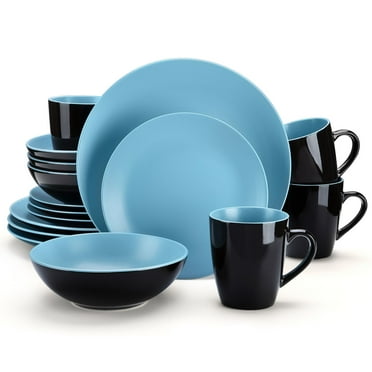 Sango Rico Grey 16 Piece Set, Including 4 Dinner Plates, 4 Salad Plates ...