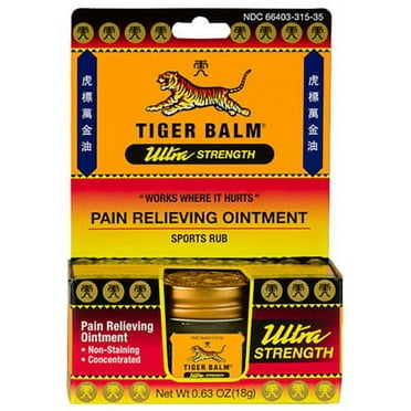Tiger Balm Ultra Strength Pain Relief Ointment, 0.63 oz (Pack of 2 ...